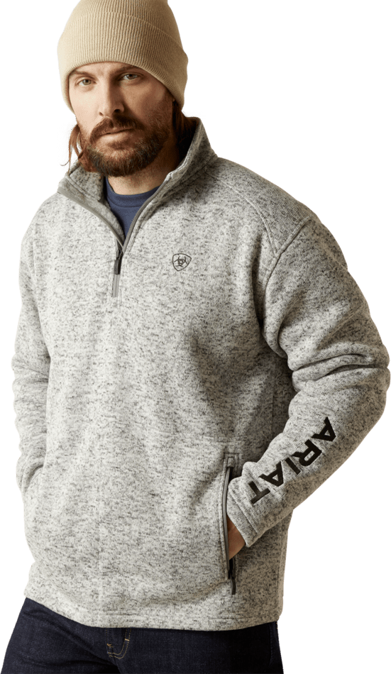 Ariat Men's Nulla Heather Caldwell Logo 1/4 Zip Sweater – West 20