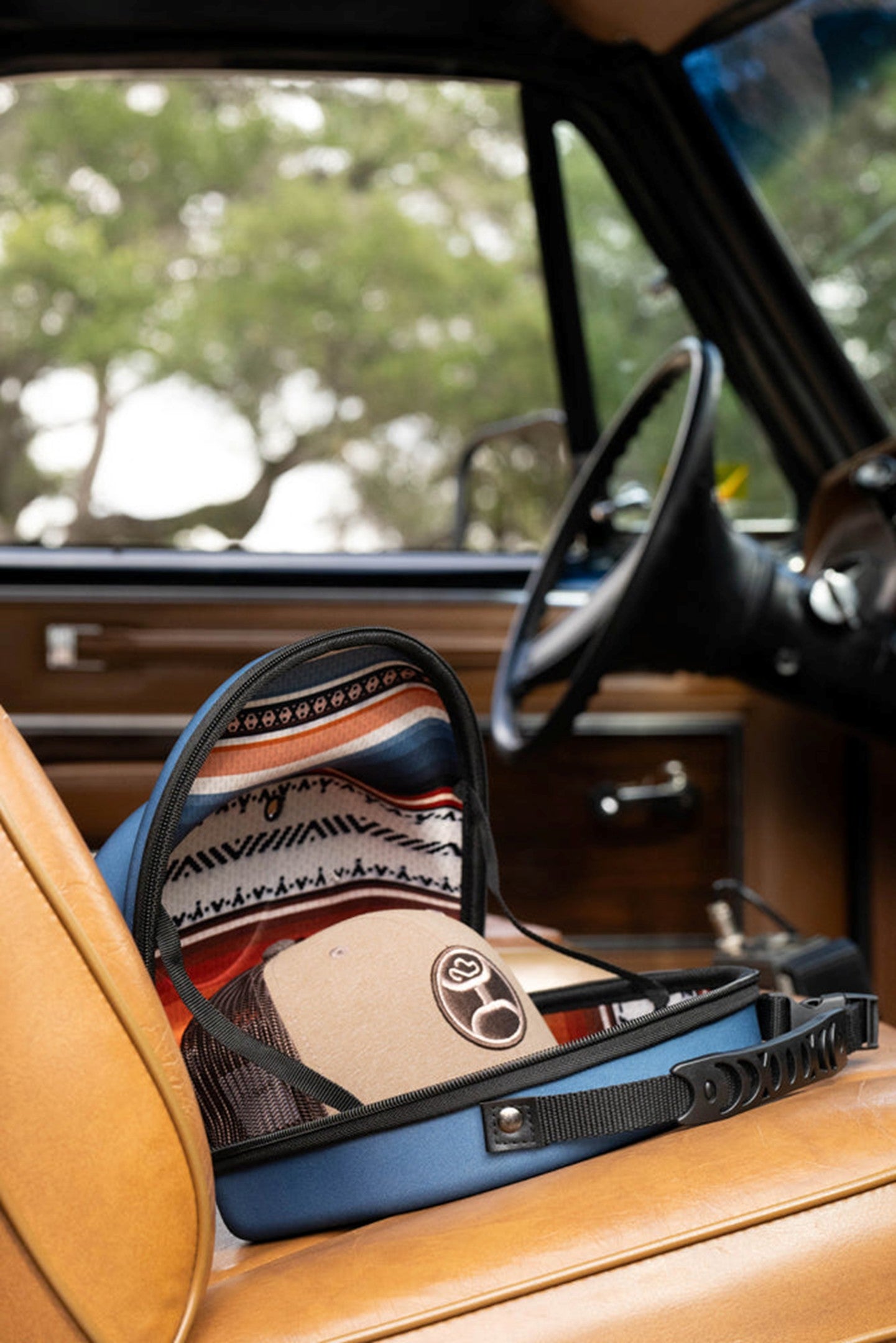 Hooey Denim with Aztec Interior Cap Carrier – West 20 Saddle Co.