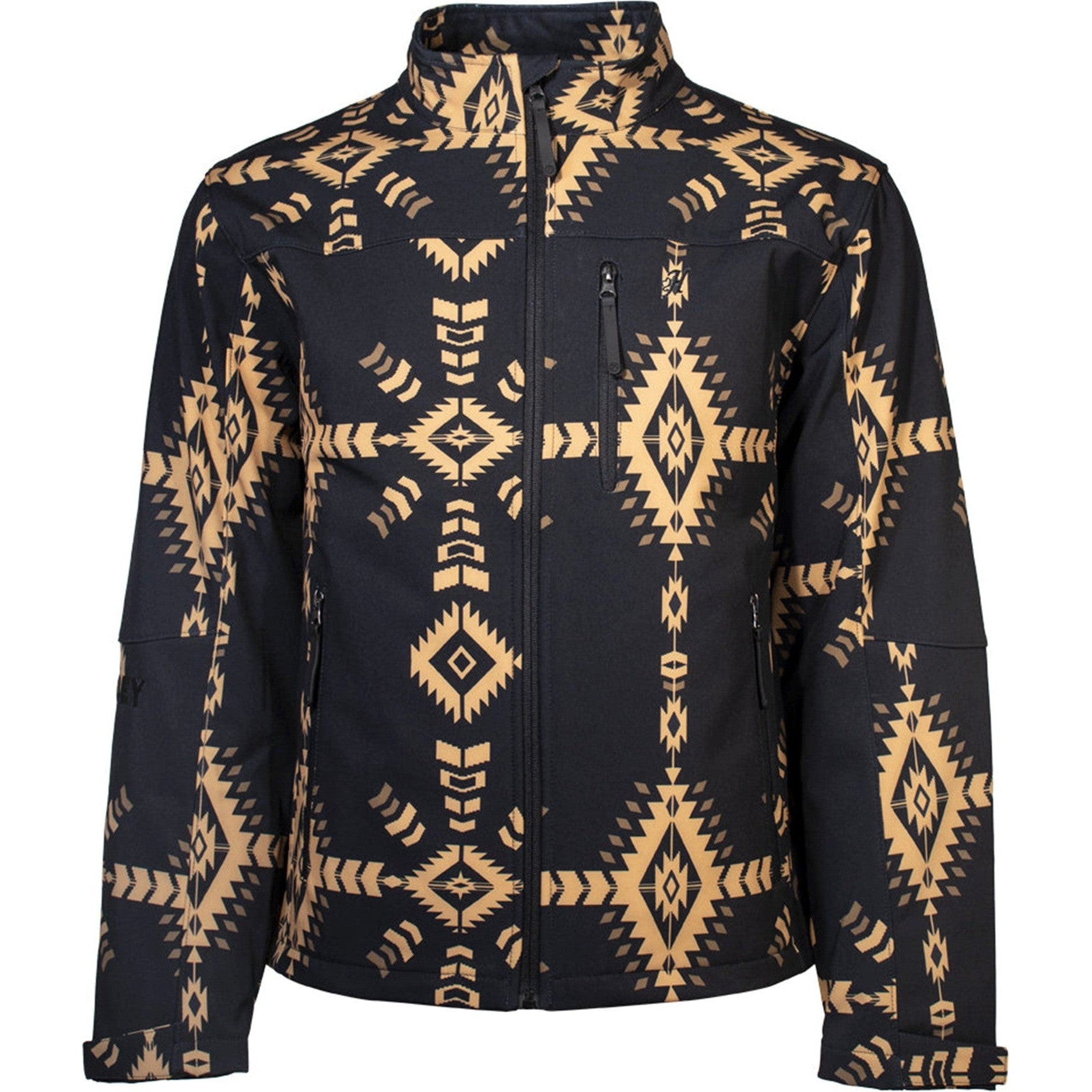 Hooey Men's Black and Tan Aztec Softshell Jacket – West 20 Saddle Co.