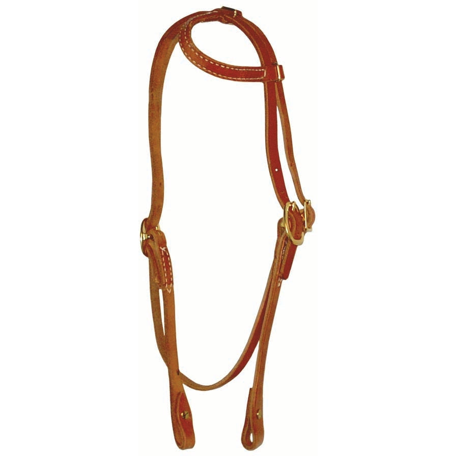 Berlin Custom Leather Sliding One Ear Headstall with Throatlatch and C ...