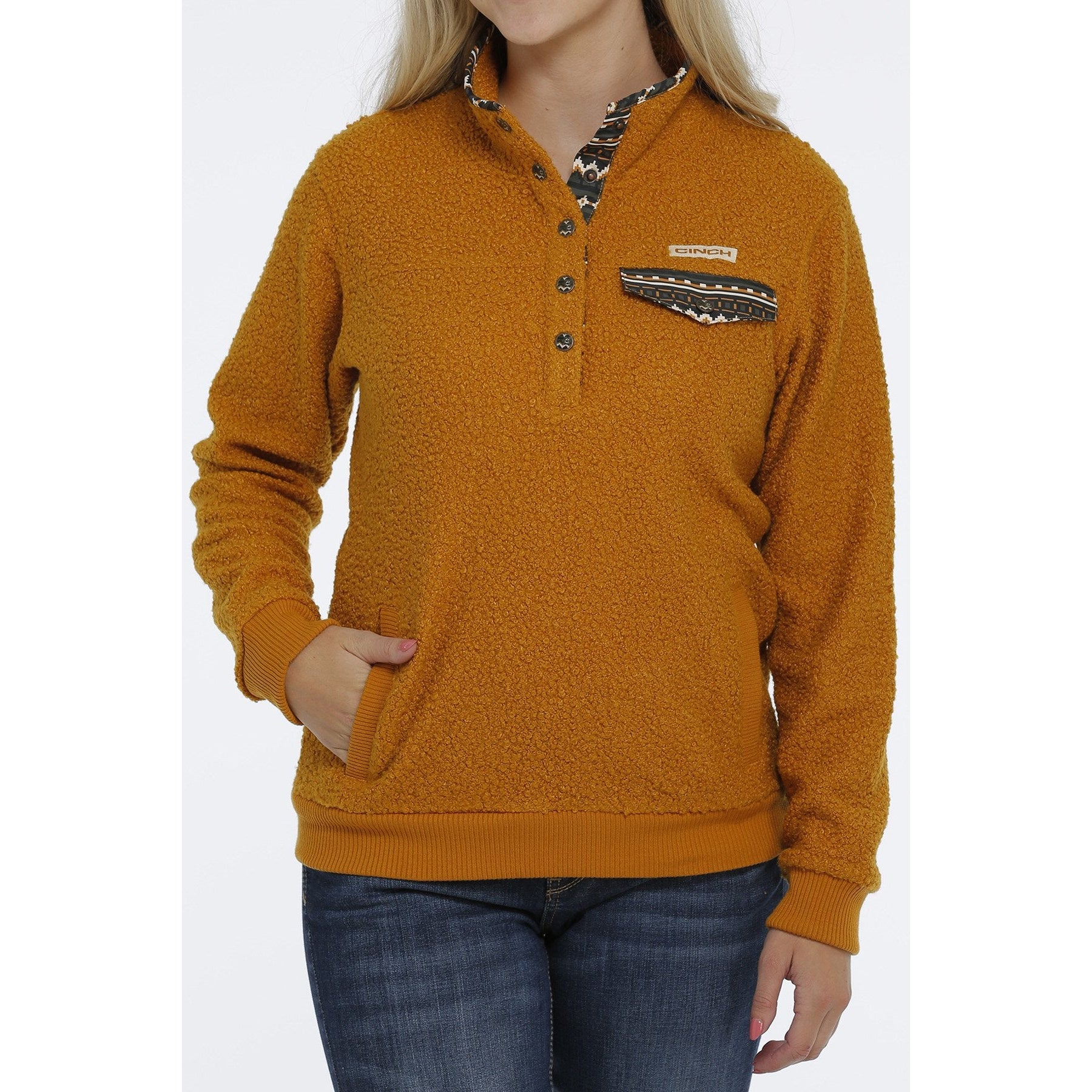 Cinch Women's Gold Polar Fleece Pullover – West 20 Saddle Co.